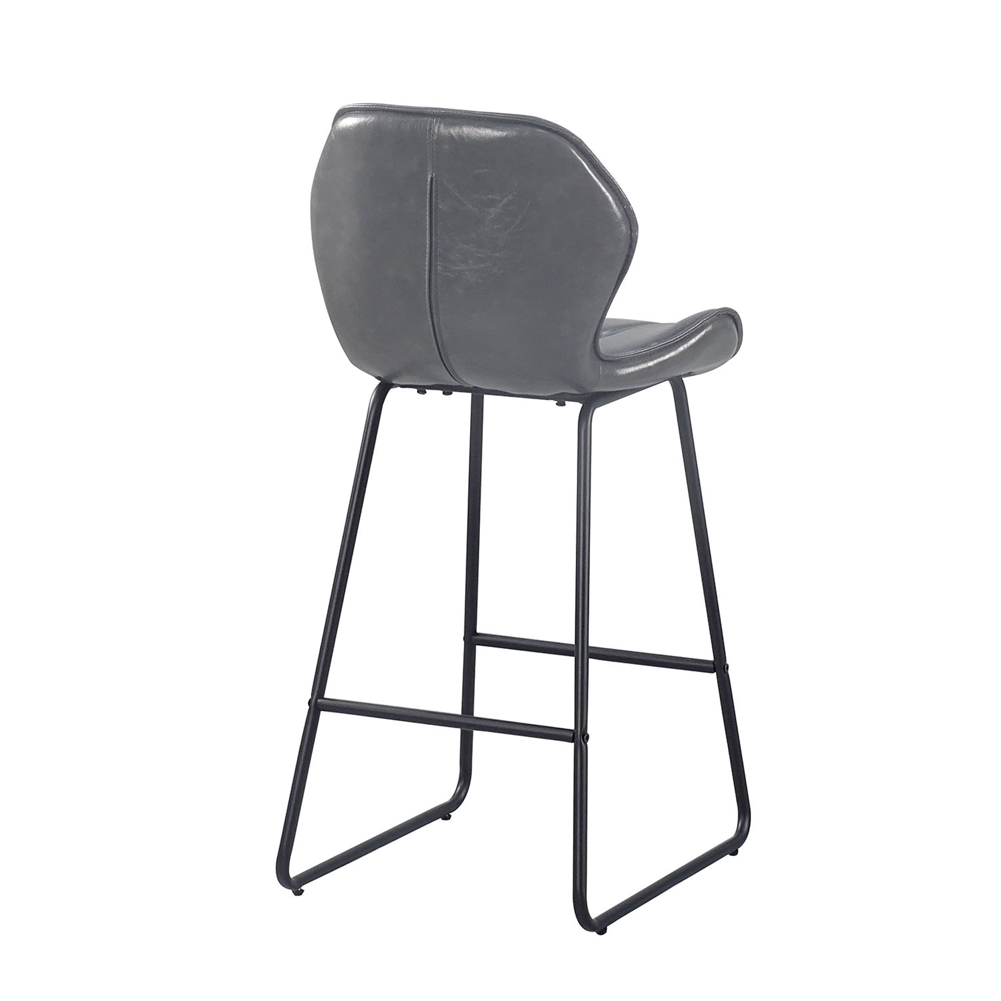 MARLUNCH Round bar stool set with shelf, upholstered stool with ...