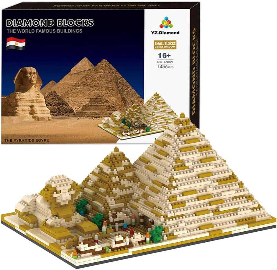 MARM Architecture Pyramid of Khufu Micro Building Blocks Set, 1456Pcs Micro Blocks Architecture ...