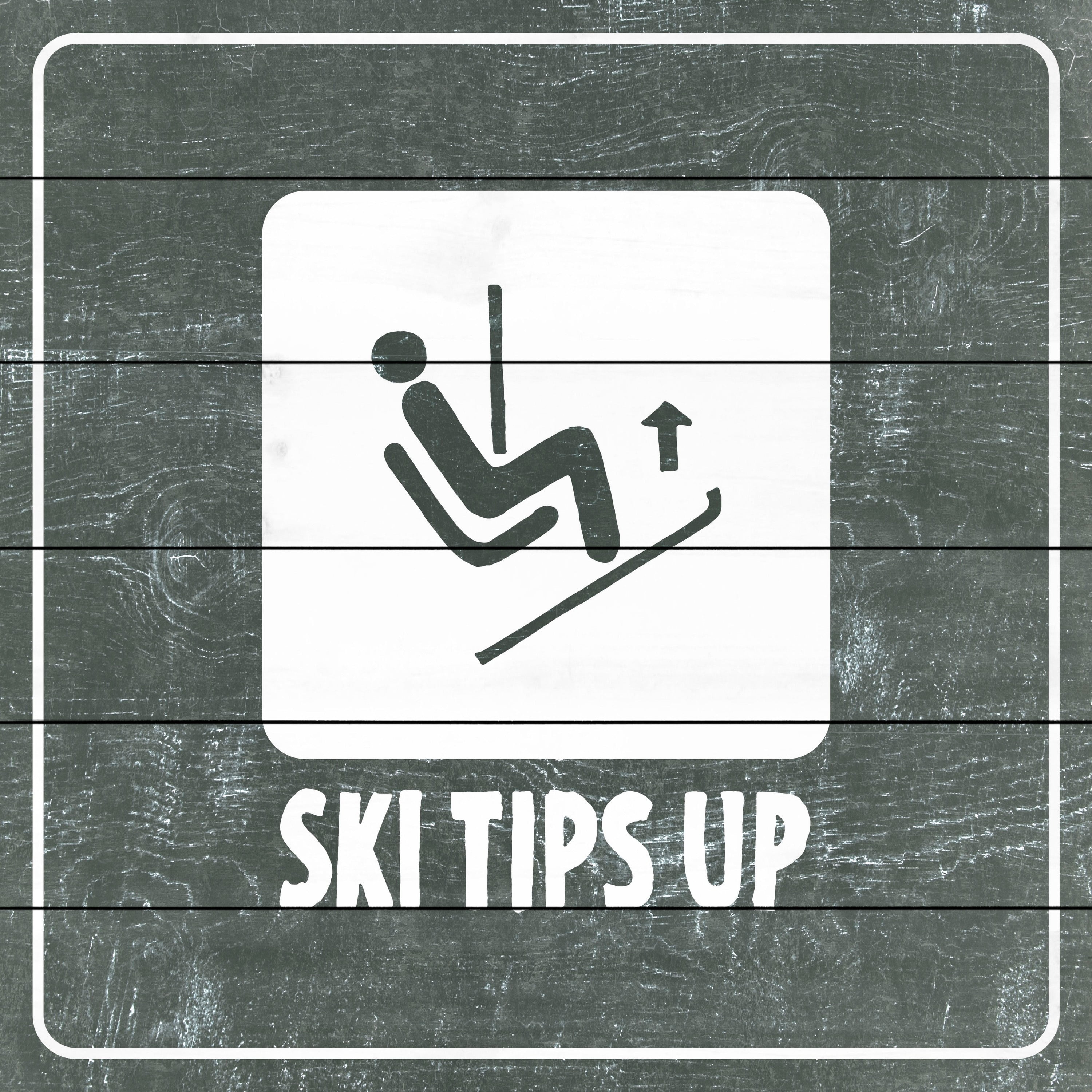 MARMONT HILL 'Ski Tips up Diagram' Painting Print on White Wood 18 x 18 ...