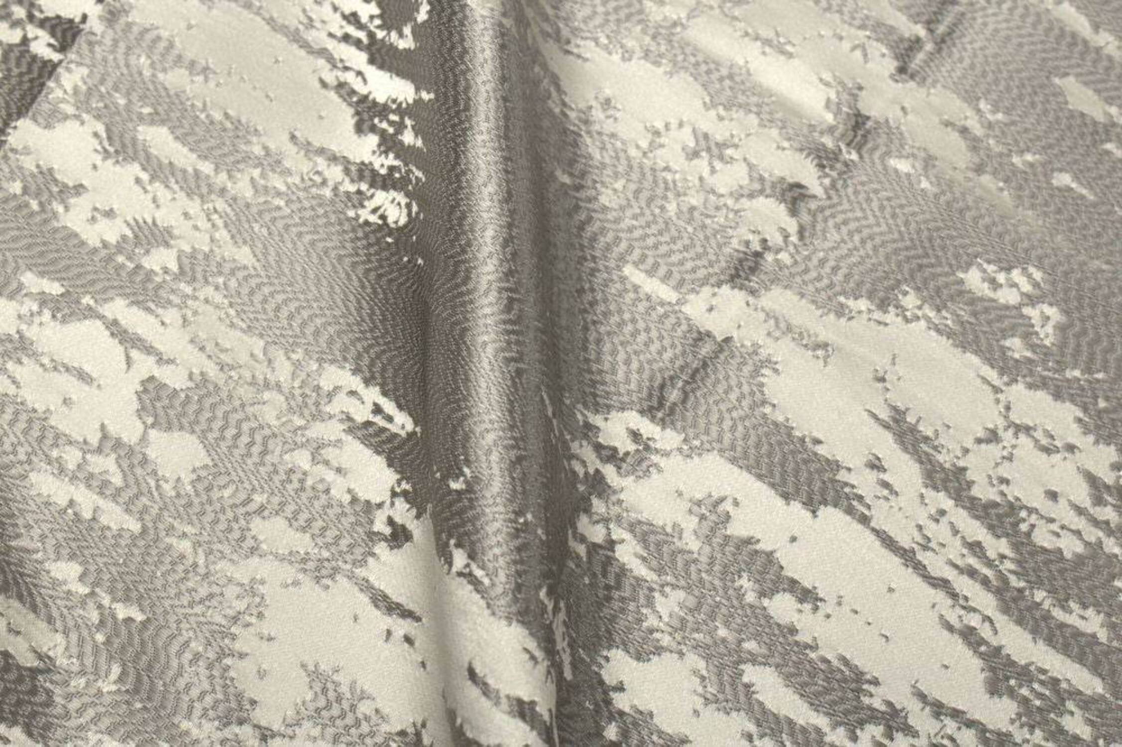 MARMORE Jacquard Fabric, 118 Inch. in Width, Silver / Sample 3x3 Inch ...