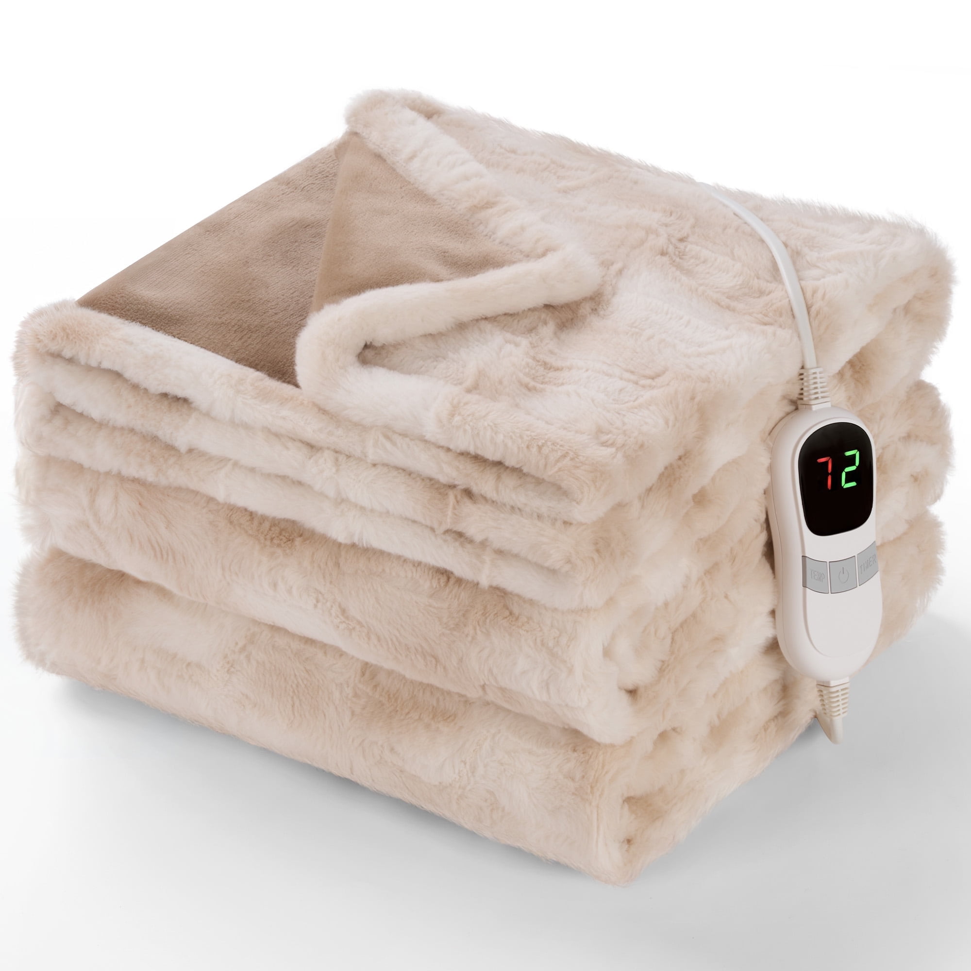 MARNUR Electric Throw Blanket Extra Large Size 50"x72", Soft Faux Fur ...