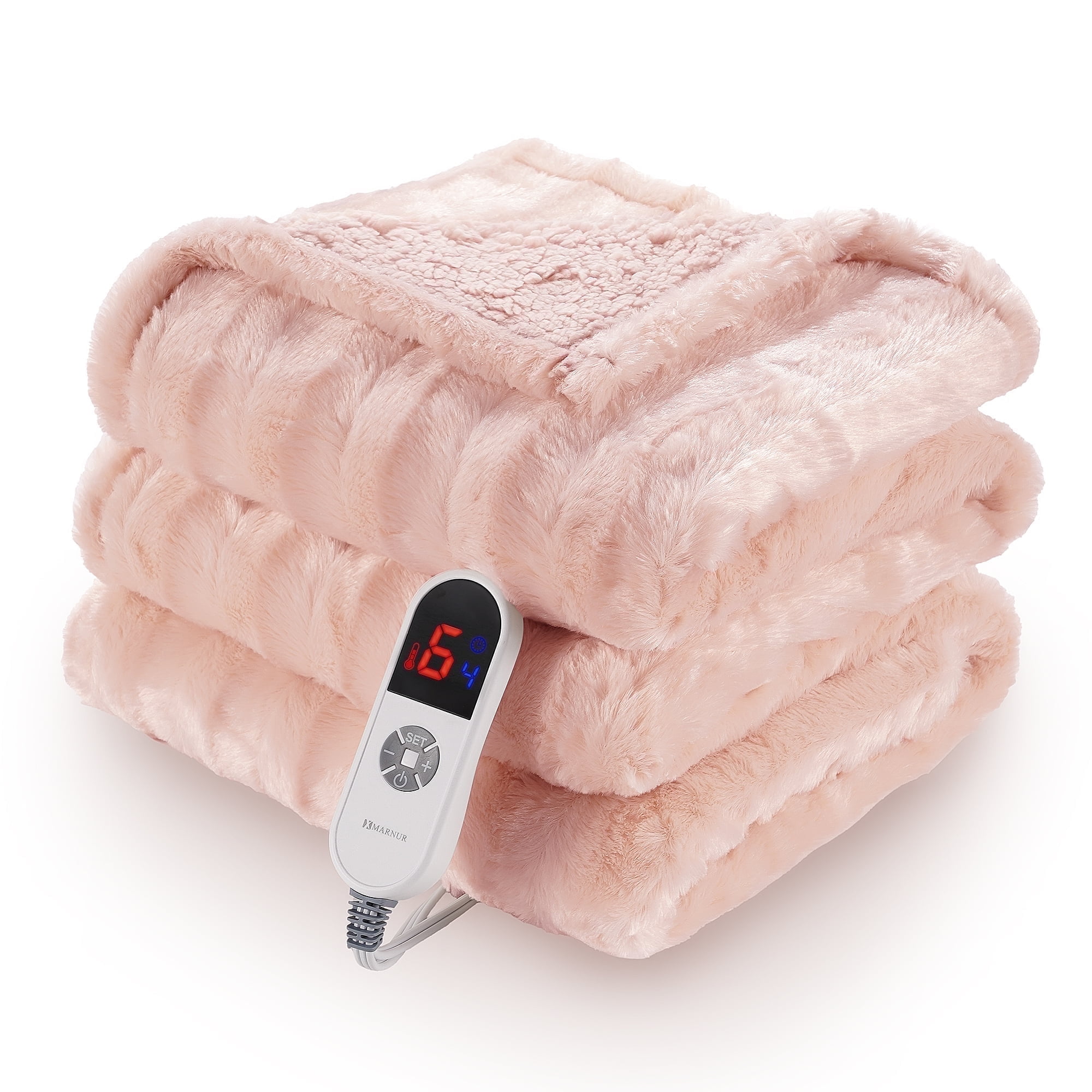MARNUR Electric Throw Blanket Extra Large Size, 50"x72" Soft Faux Fur ...