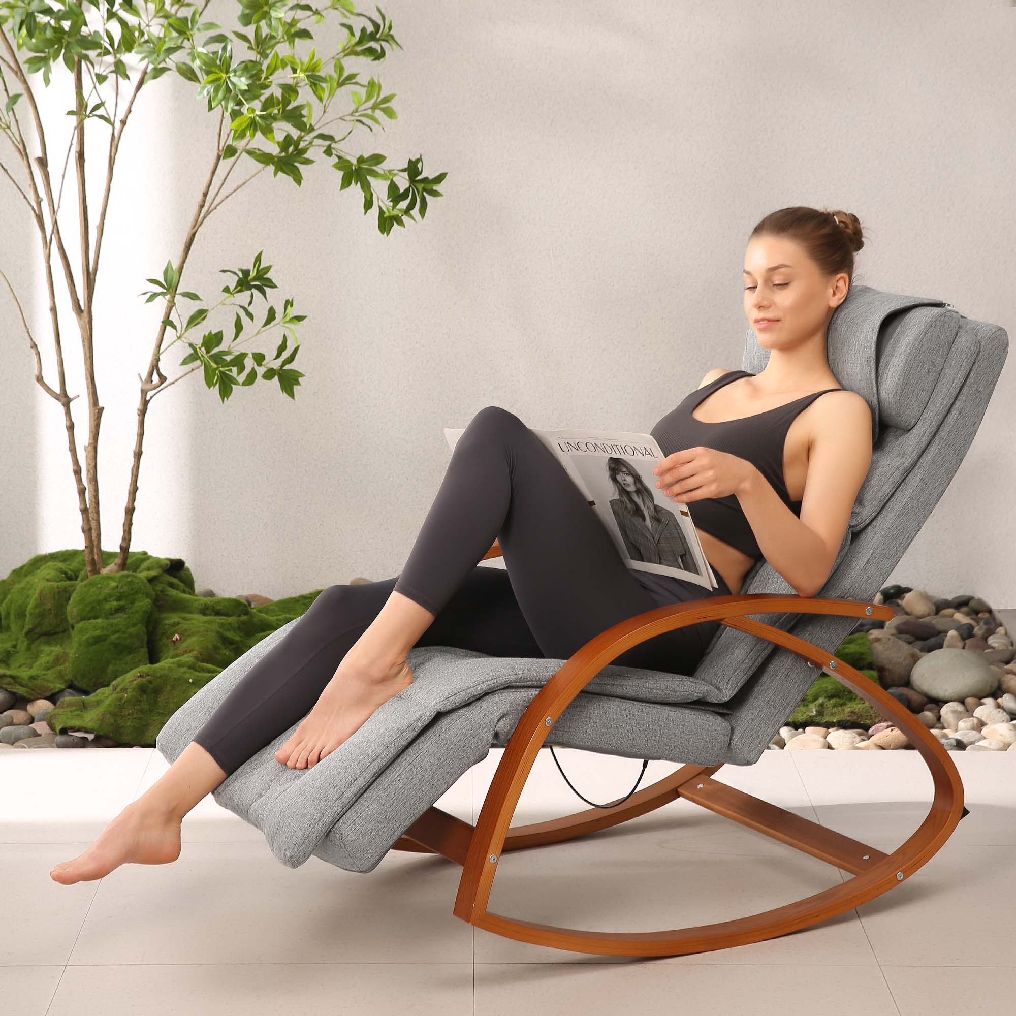 Relaxzen 8 Motor Massage Recliner With Lumbar Heat And Ottoman