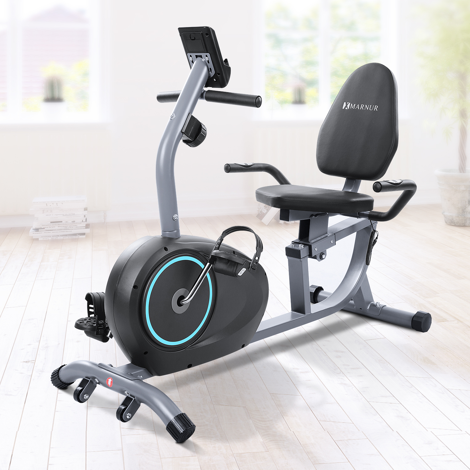 Vanswe Recumbent Exercise Bike 16 Levels Resistance Maximum Weight 380 ...