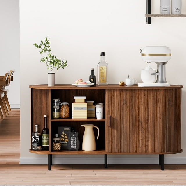 MARNUR Sideboard Buffet Cabinet 55" Storage Cabinet with 2 Sliding ...
