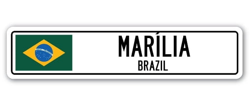 MAROLIA BRAZIL Street Sign Brazilian flag city country road wall gift ...