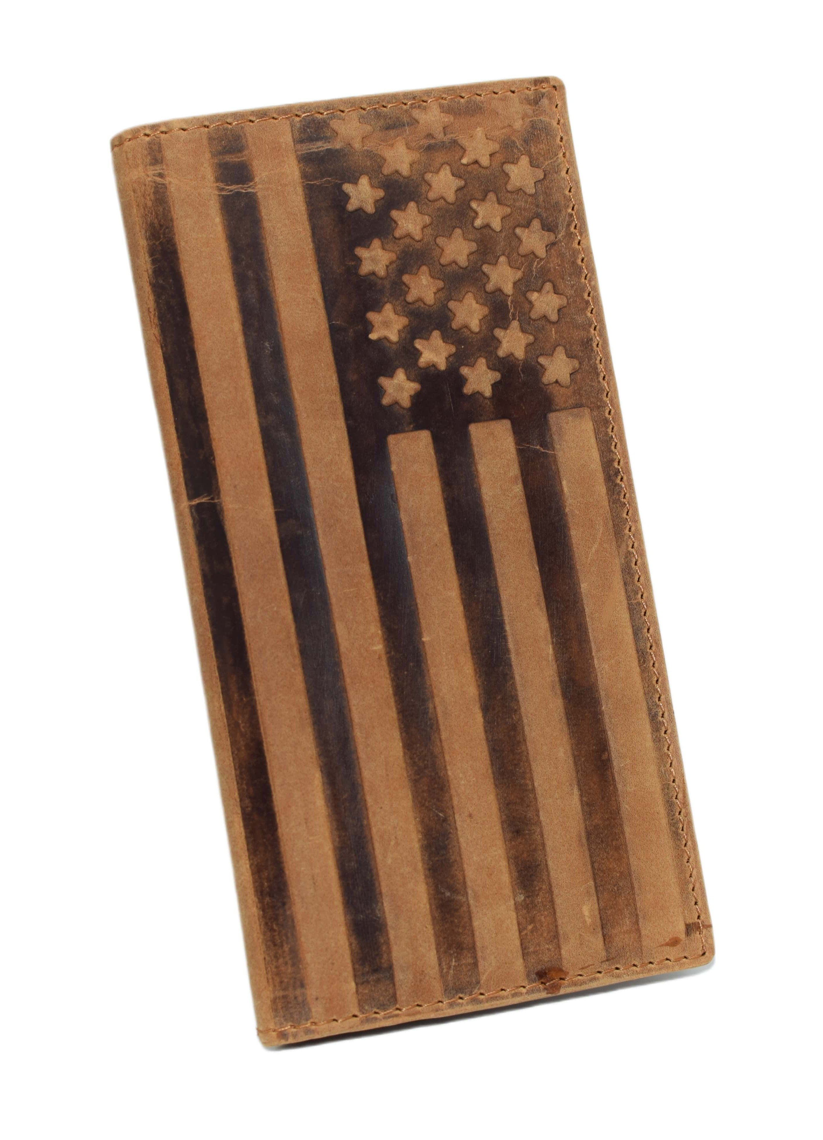 MARSHAL American Flag Checkbook Cover Vintage Leather Patriot Cowboy ...