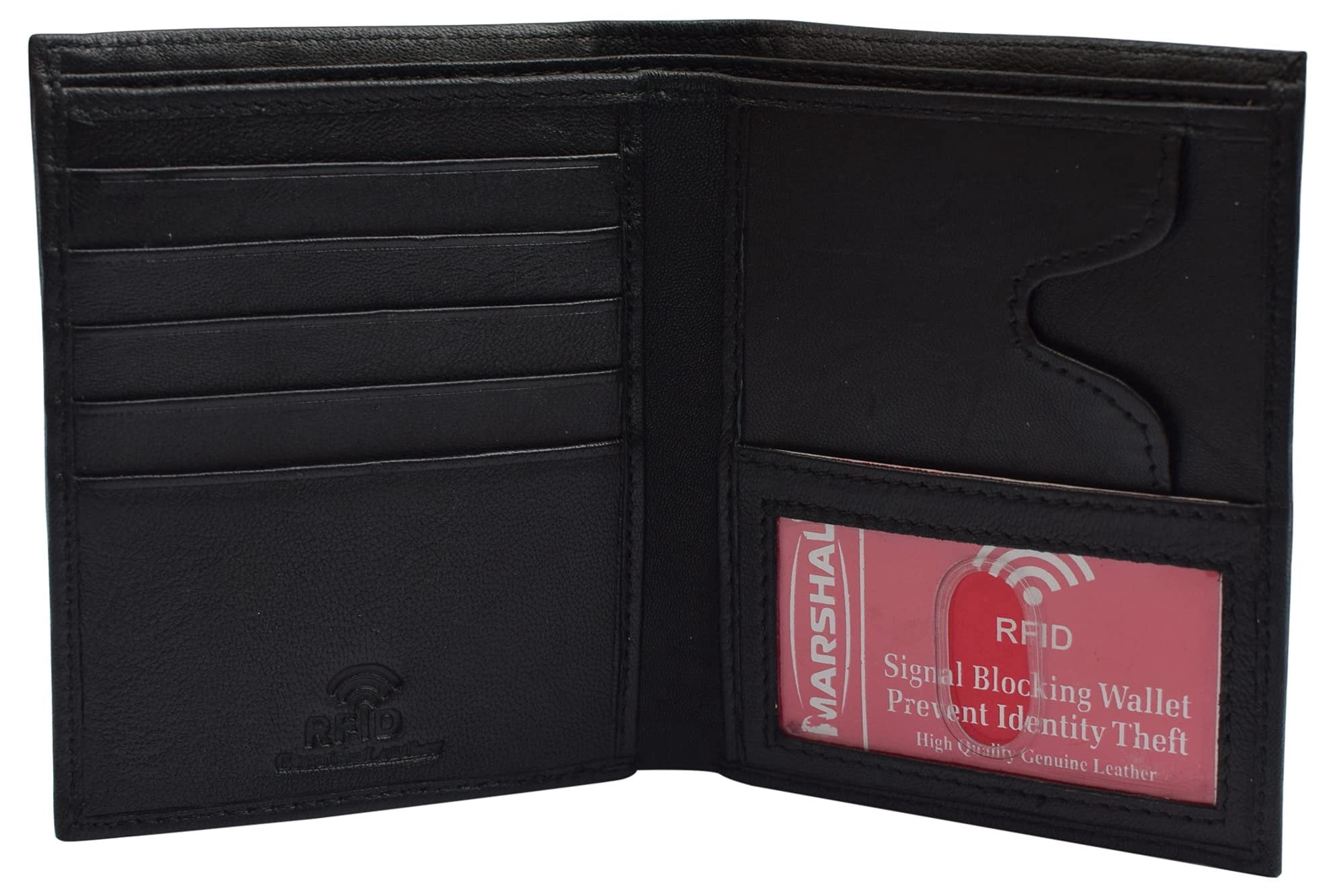 MARSHAL Genuine Leather Large Hipster Bifold Credit Card Id Men's ...