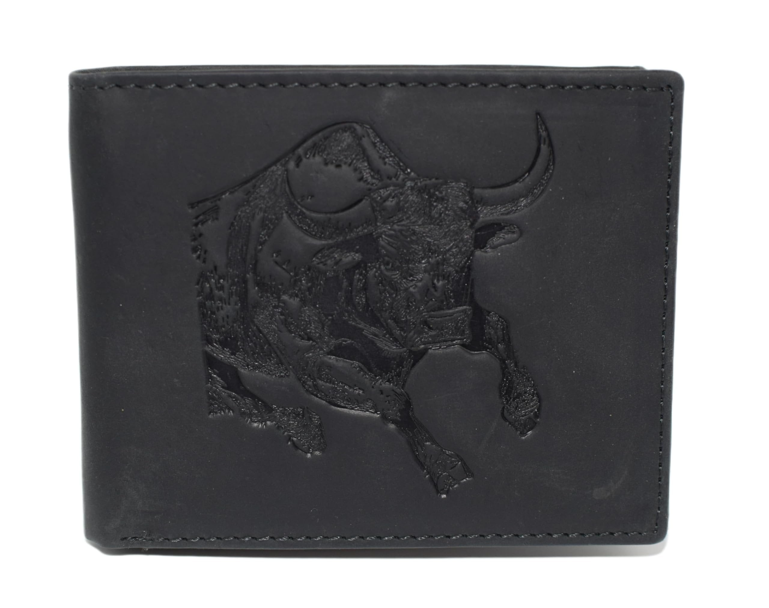 MARSHAL Men's Western Rodeo Wallet Vintage Leather Bifold with Bull ...
