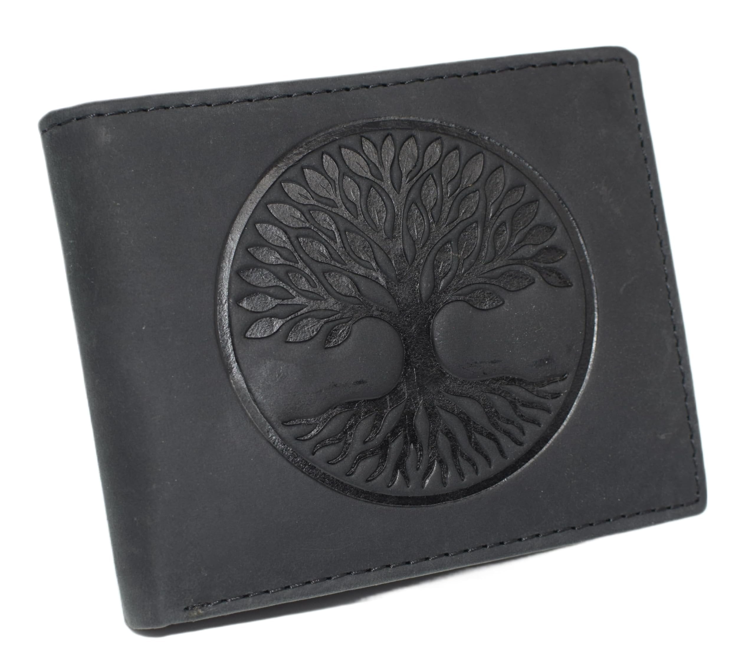 MARSHAL RFID Blocking Distressed Leather Bifold Wallet for Men with ...