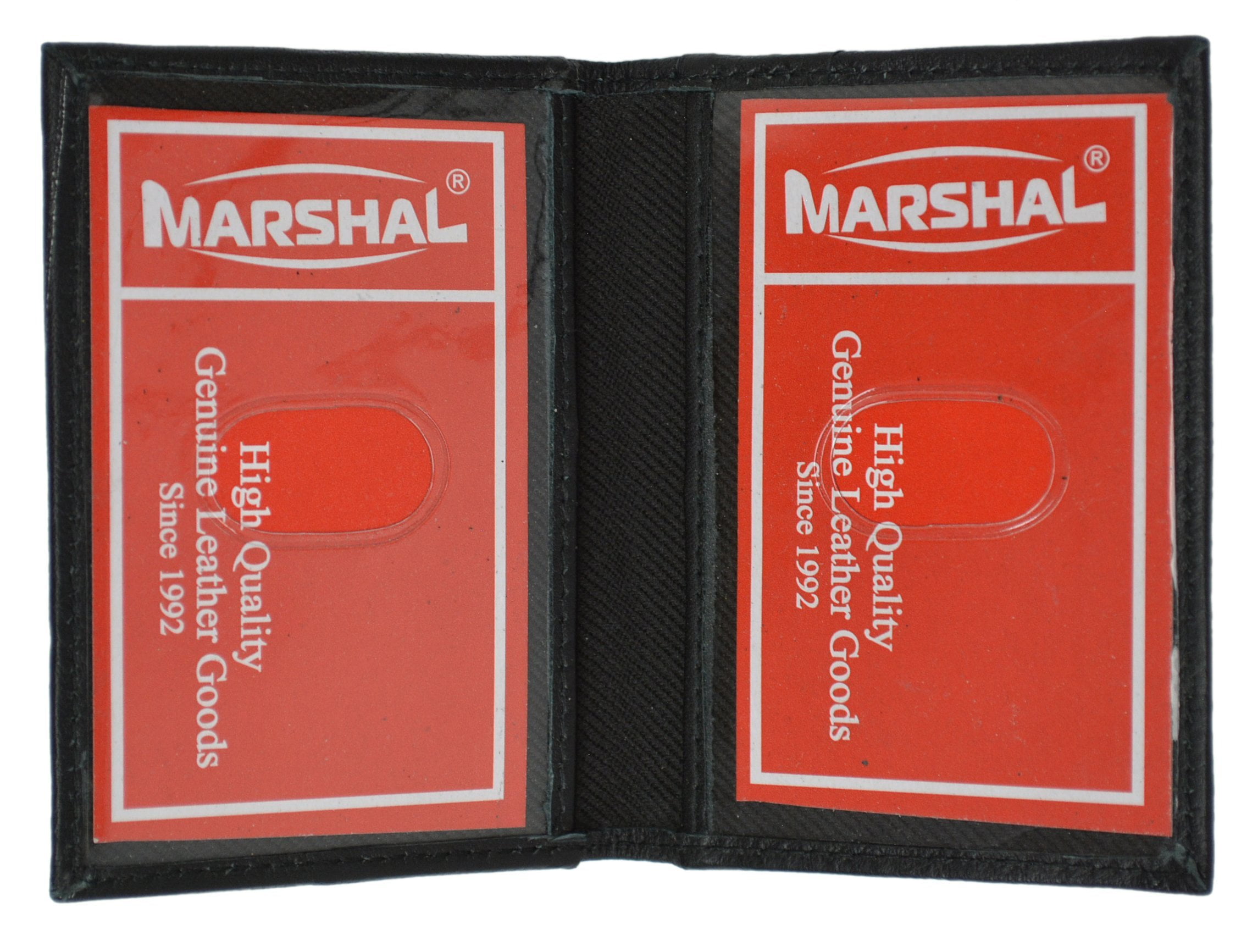 MARSHAL Slim Thin Leather Credit Card ID Mini Wallet Holder Bifold ...