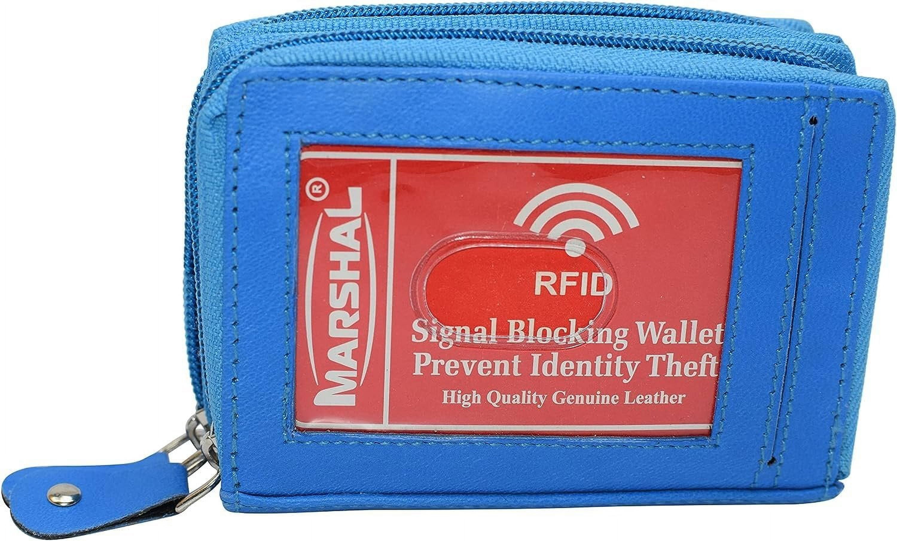 MARSHAL Small Genuine Leather Wallet for Women, RFID Blocking Credit ...