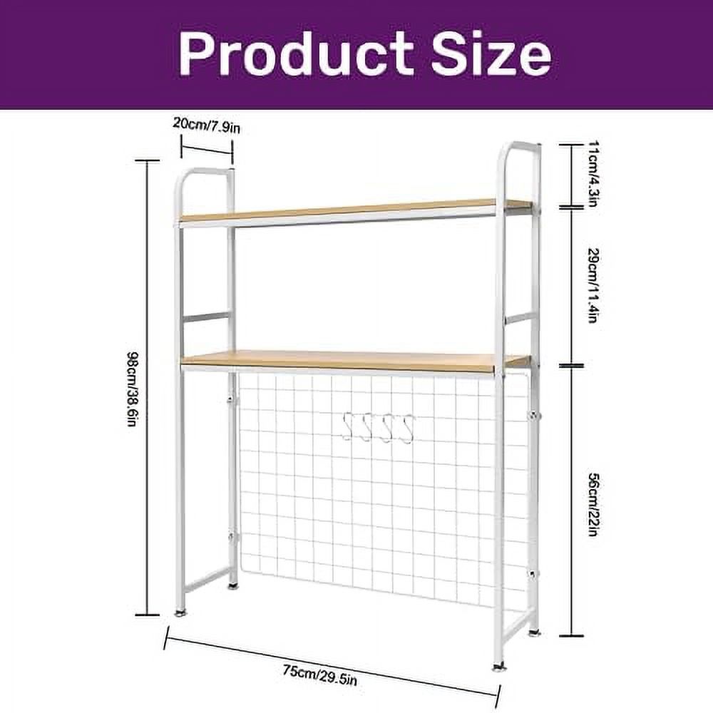 MARTEXBUY Desktop Bookcase Bookshelf Desk Hutch, 2-Tier Multipurpose ...