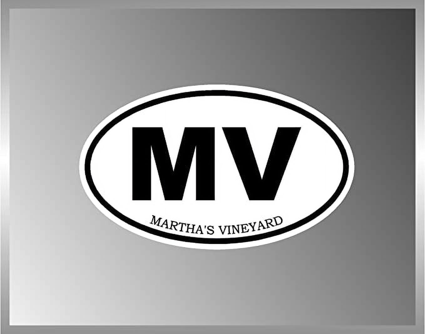 MARTHA'S VINEYARD MV THE VINEYARD EURO DECAL BUMPER STICKER 3" X 5 ...
