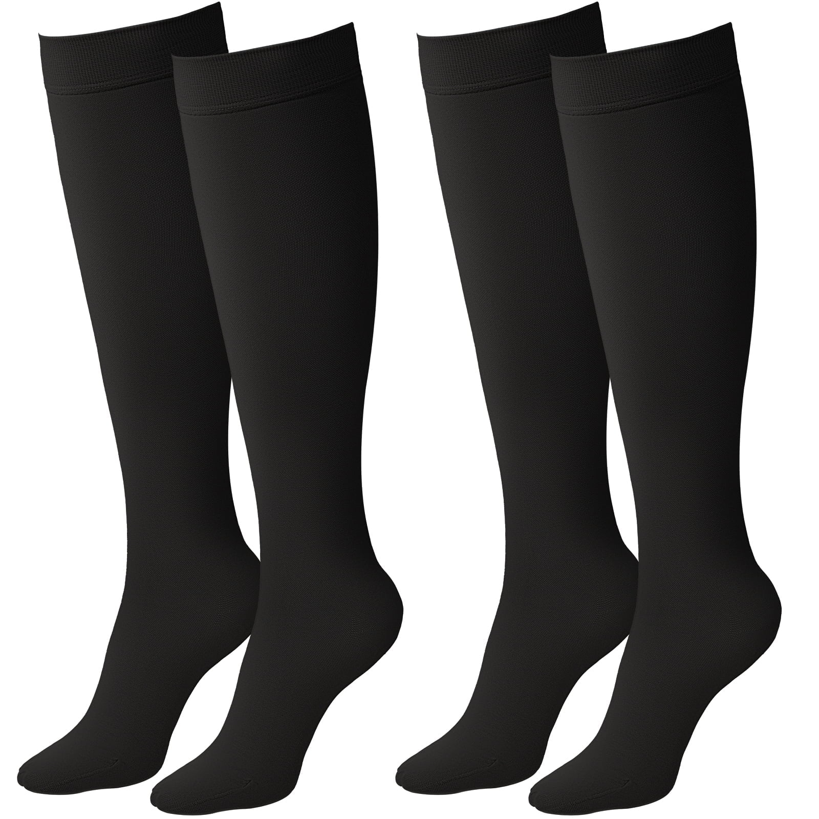 MARTINE MALL 2 Pair Black Knee High Graduated Compression Stockings 20 ...