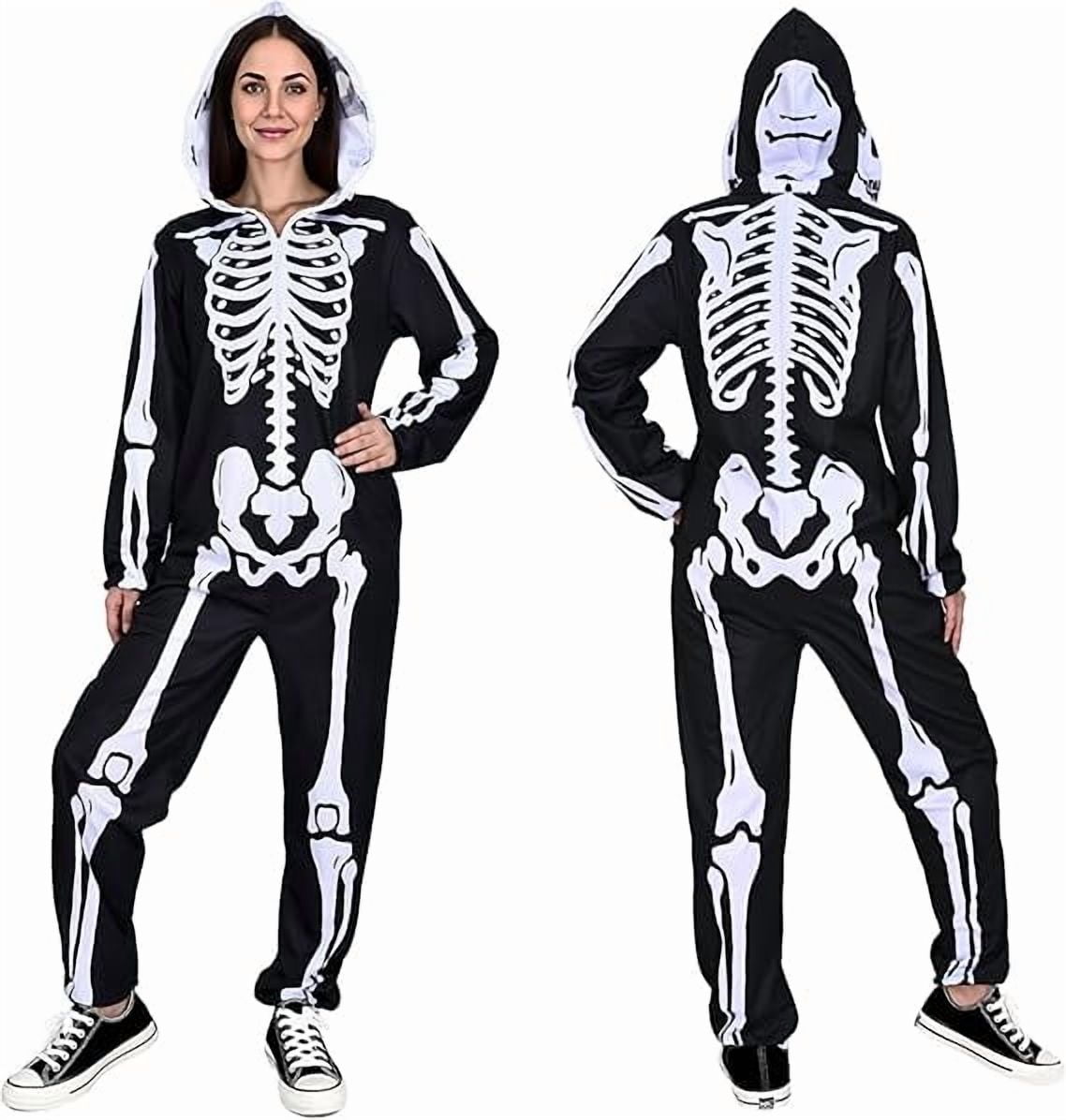 MARTINE MALL Halloween Women Skeleton Costumes Front and Back Bone ...