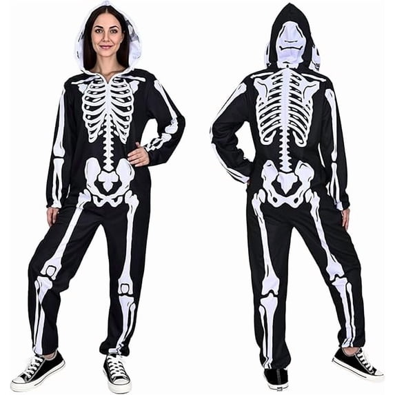MARTINE MALL Halloween Women Skeleton Costumes Front and Back Bone ...