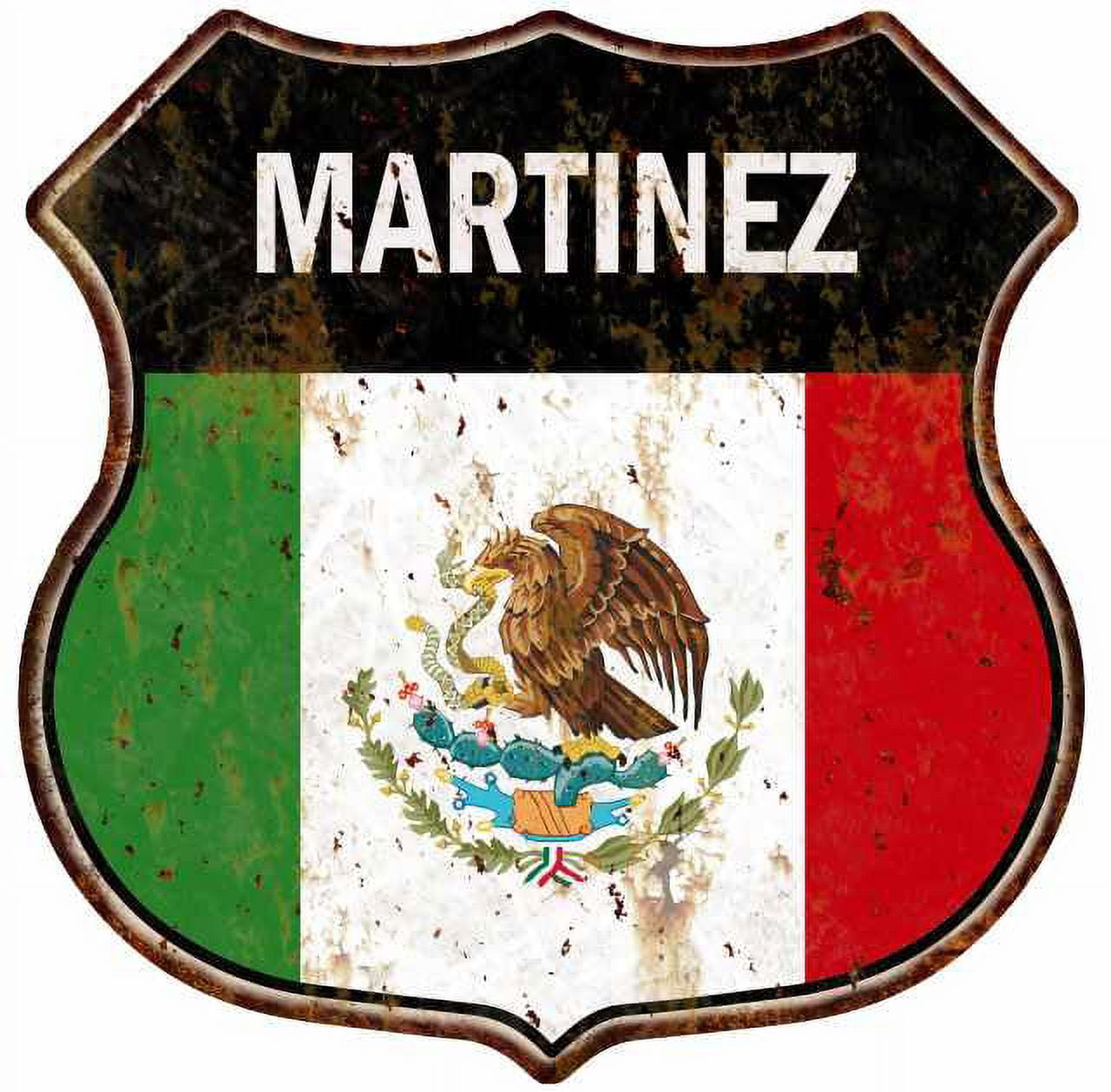 MARTINEZ Mexican Flag Sign Shield Metal Gift Mexico 211110008004 ...