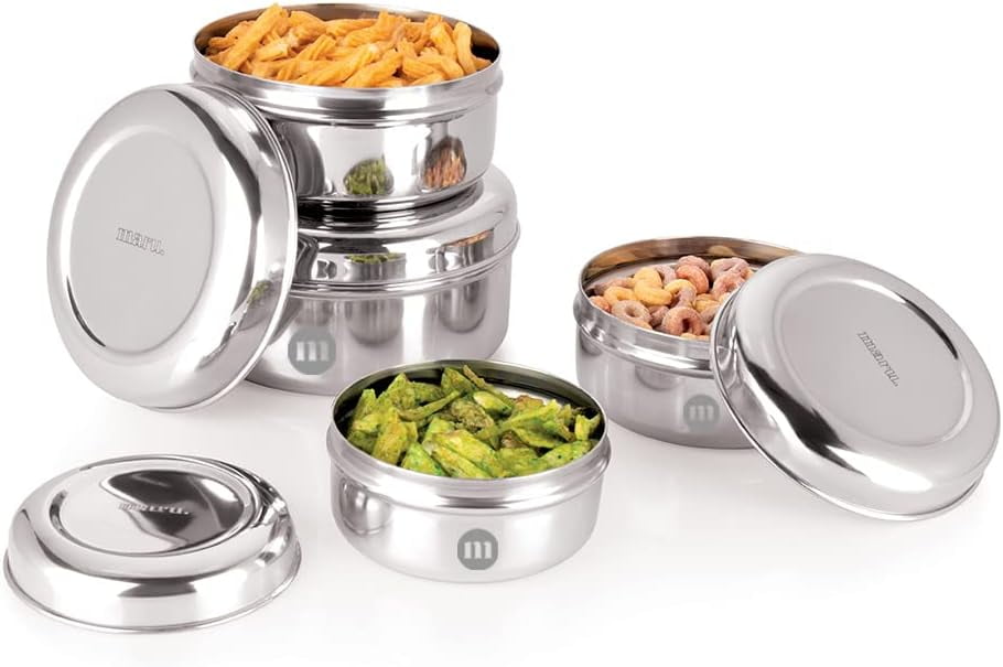 MARU Stainless Steel Flat Canisters - Airtight Food Storage Containers ...