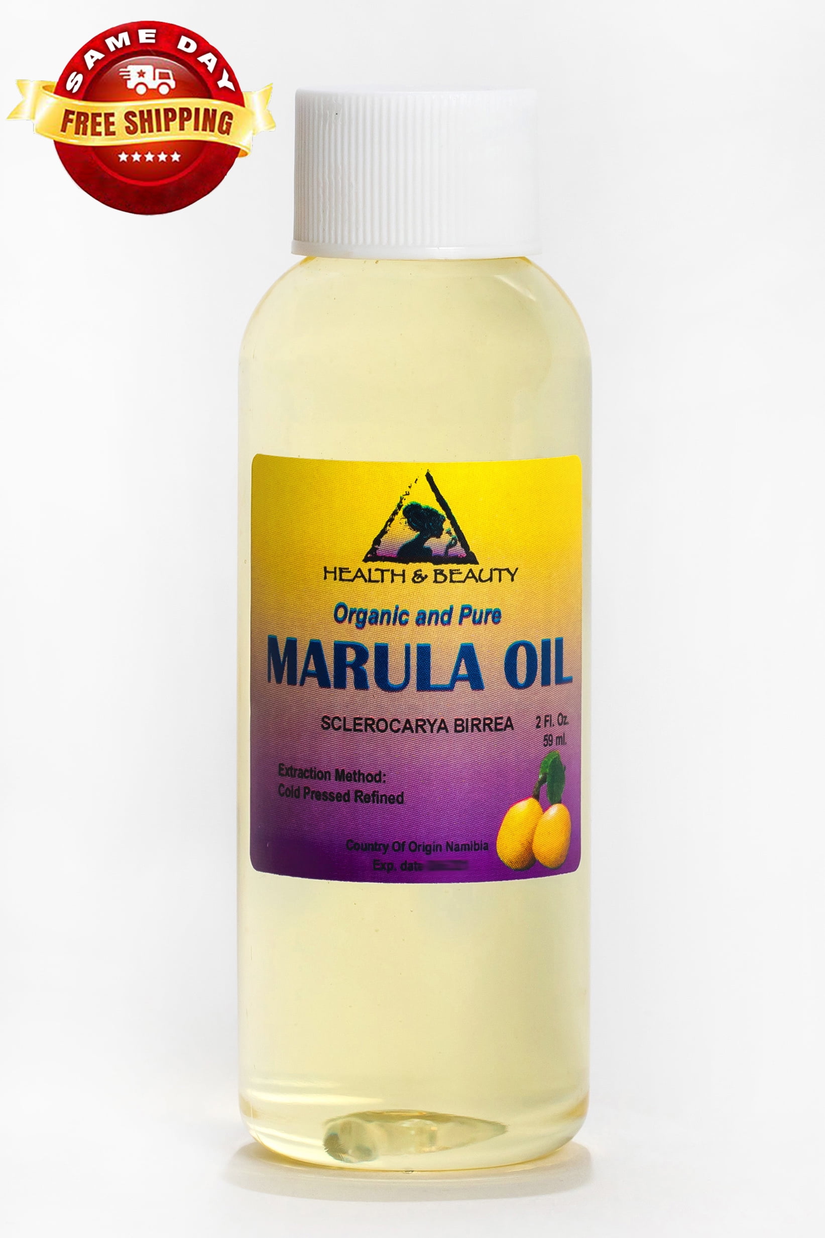 H&B Oils Center Co, Marula Oil, Refined, Cold Pressed, 100% Pure, 2 oz ...