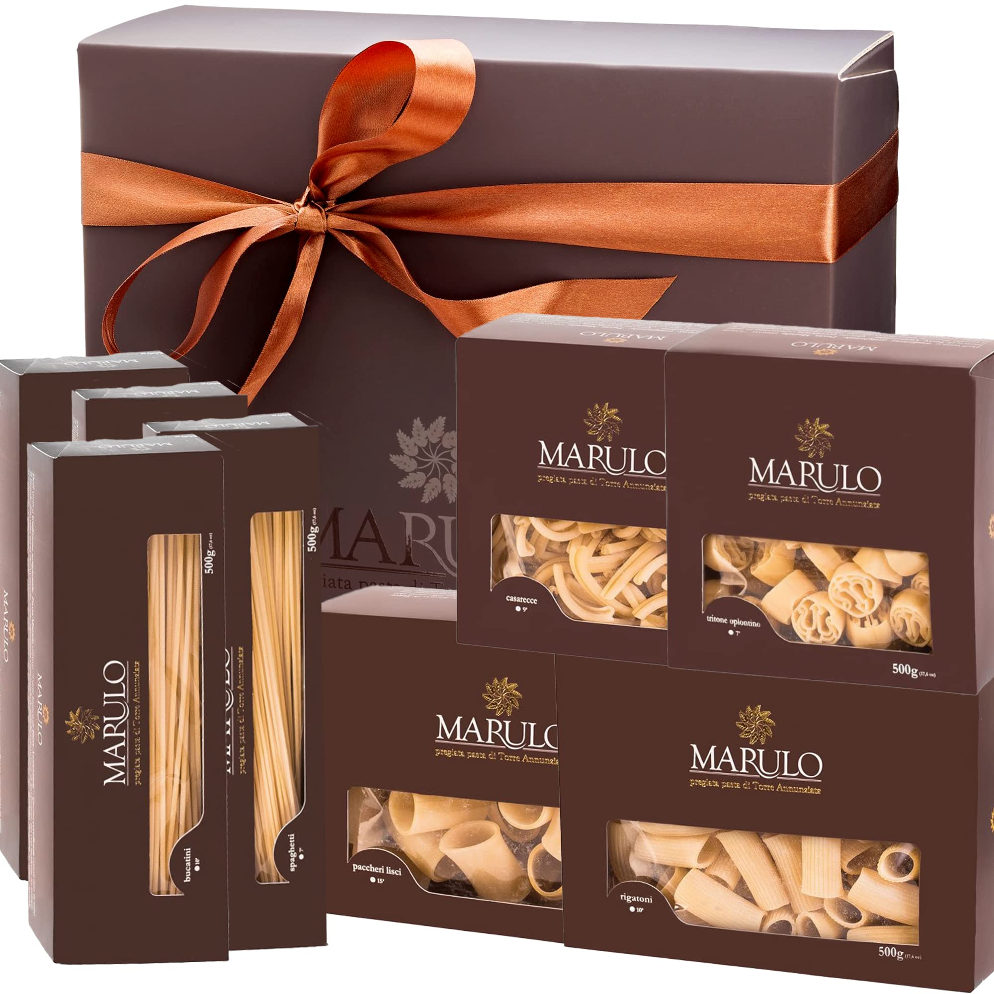 MARULO Pack of TWE5 8, Artisan Italian Gourmet Homemade Gift Basket Box Set, Gourmet Bronze Cut ...