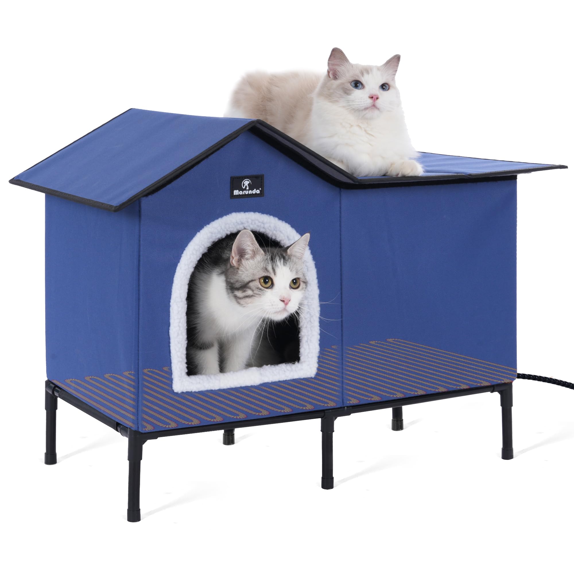 MARUNDA Heated Cat Houses for Outdoor Cats in Winter, Heated cat House ...