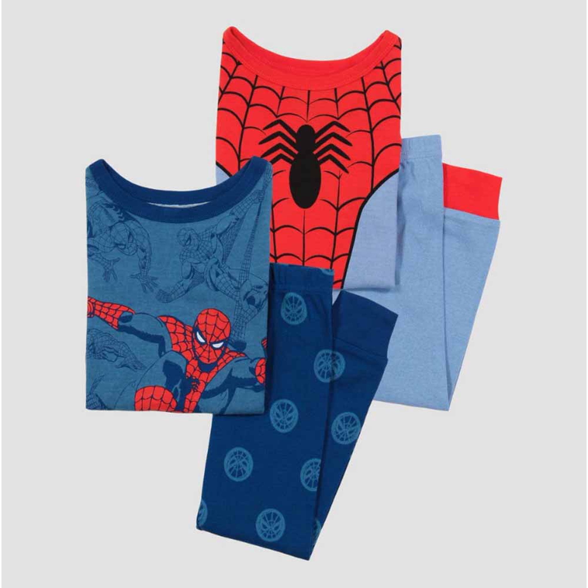 MARVEL Baby Boys' 4pc Spider-Man Cosplay Snug Fit Pajama Set - Blue/Red ...