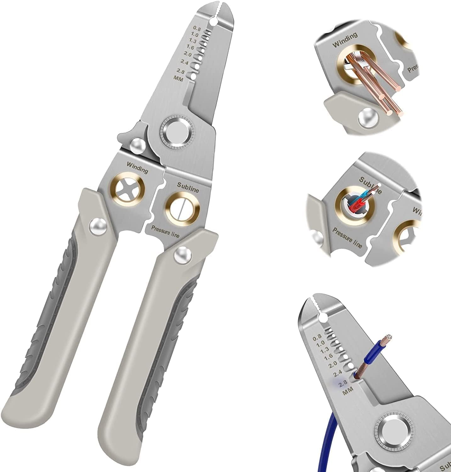 MARVELRY Wire Stripper and Cutter Pliers Tools For Electricians 8in1 ...