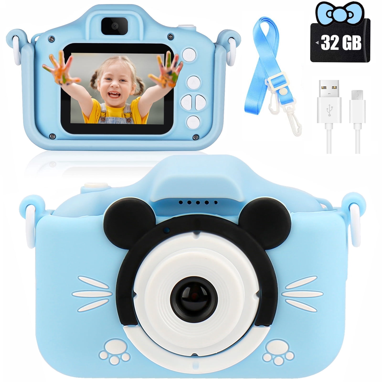 MARVUE Kids Digital Camera with Cute Silicone Cover, Boys Girls Toy ...