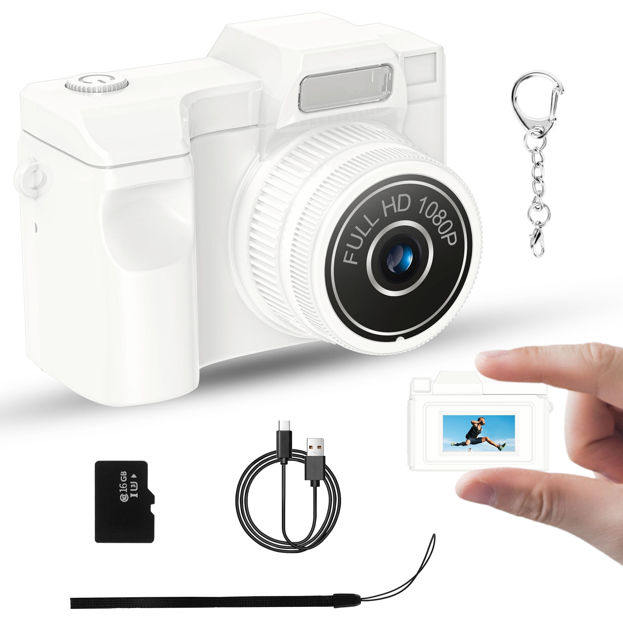 MARVUE Mini Keychain Camera 1080P FHD Thumb Sized Video Recorder Pocket ...