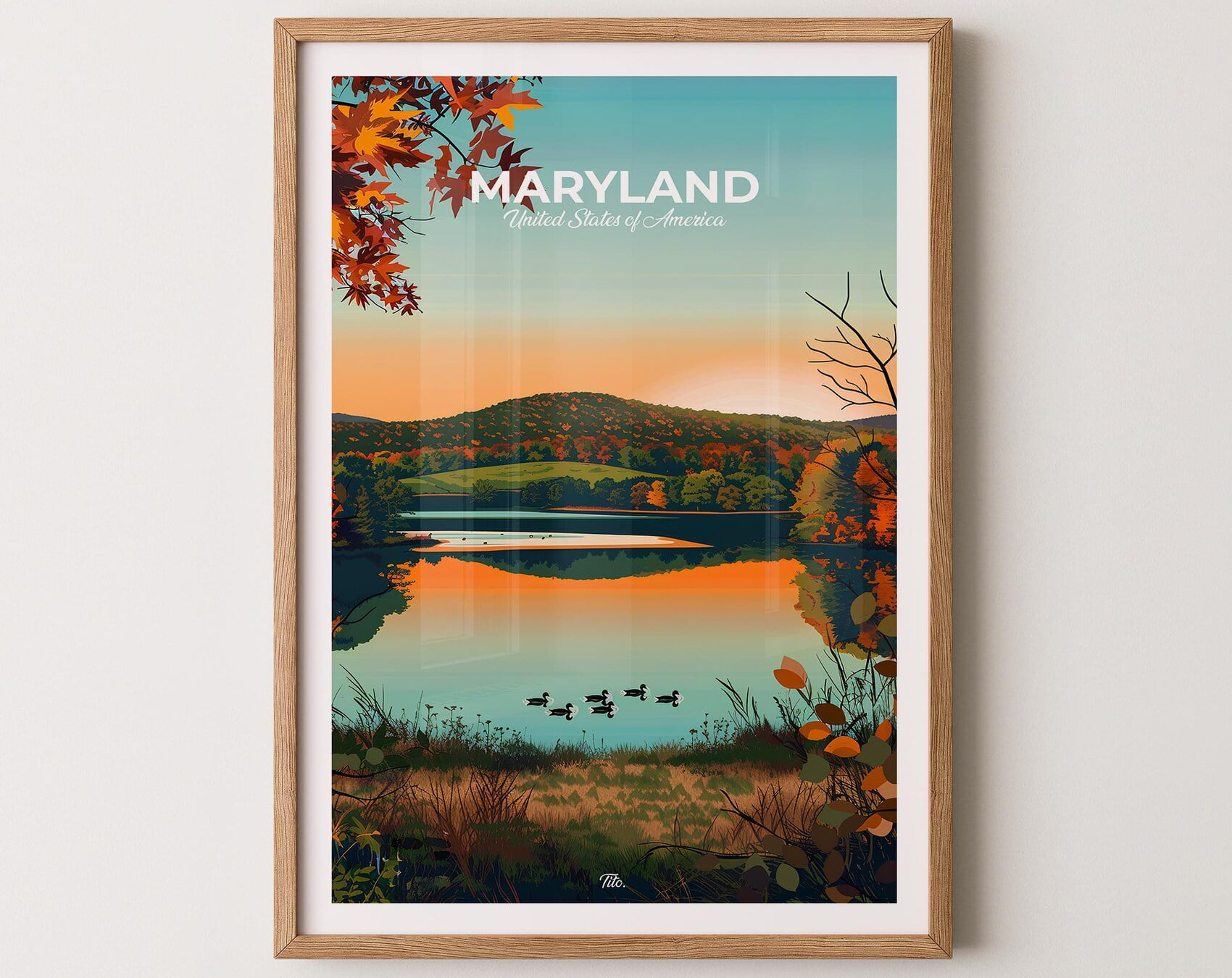 MARYLAND Poster, Maryland Travel Poster, Maryland Art Print, Maryland ...