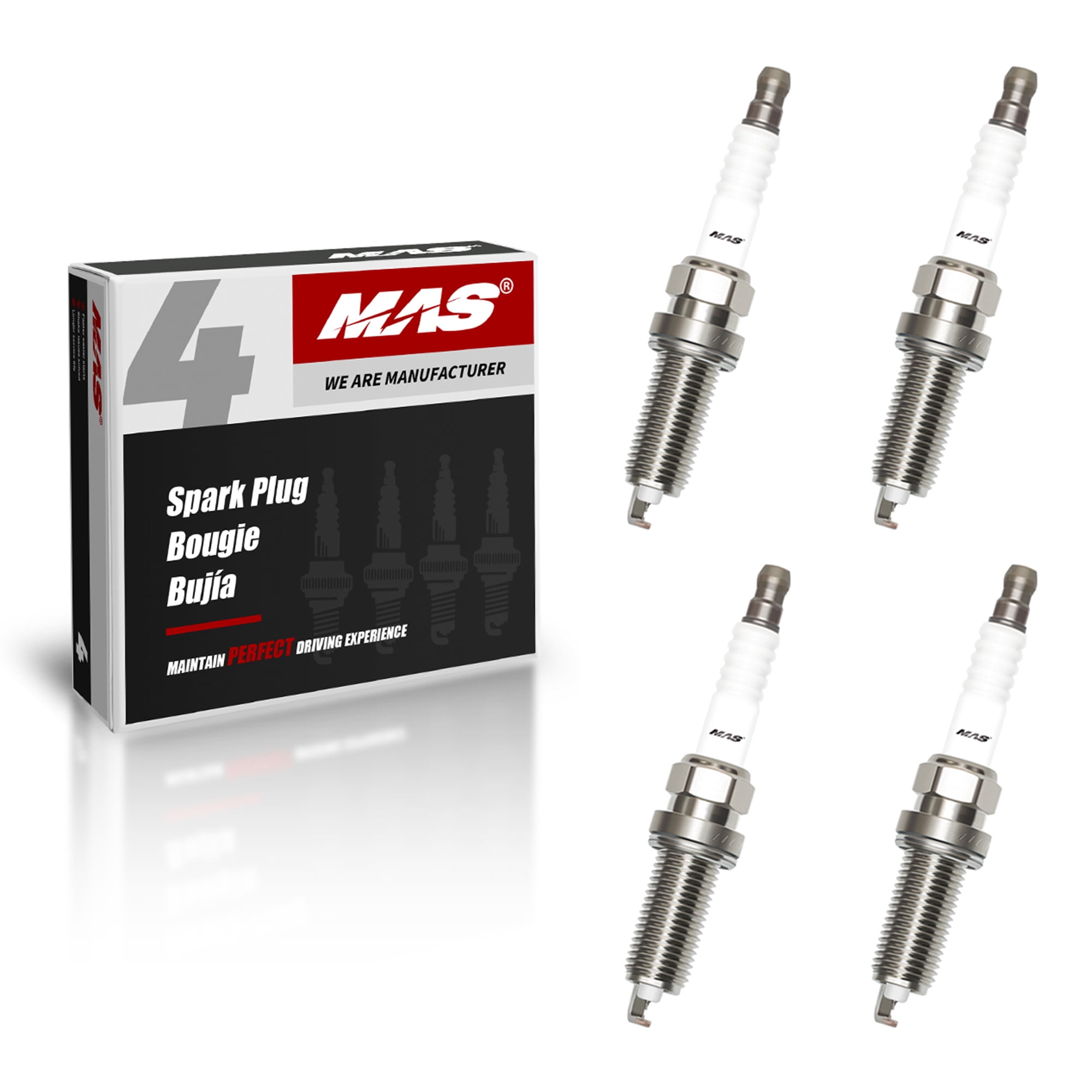 MAS 4 Pcs Spark Plug Fits Chevy City Express Nissan Altima Cube Rogue ...