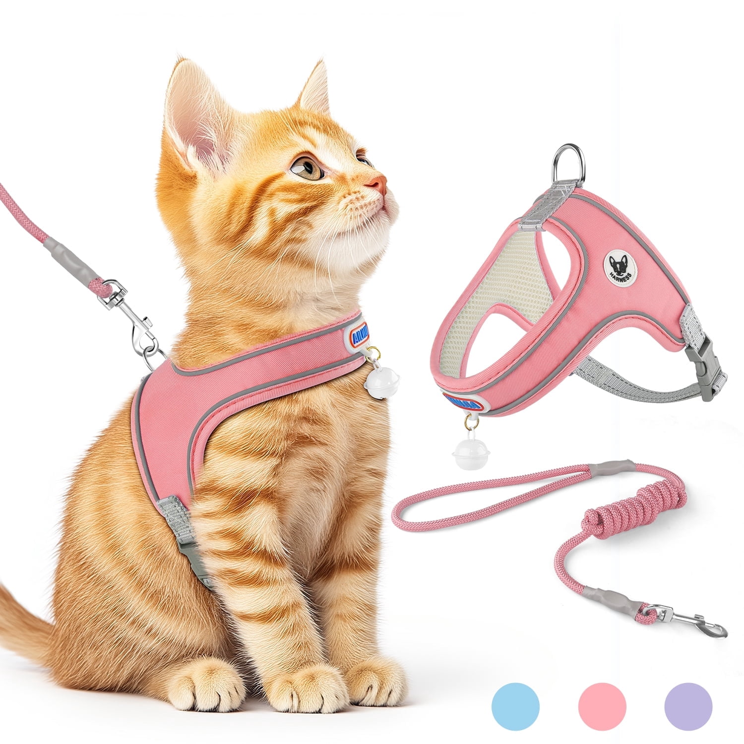 MASBRILL Cat & Dog Harness with Leash, Reflective Escape-Proof No-Pull ...
