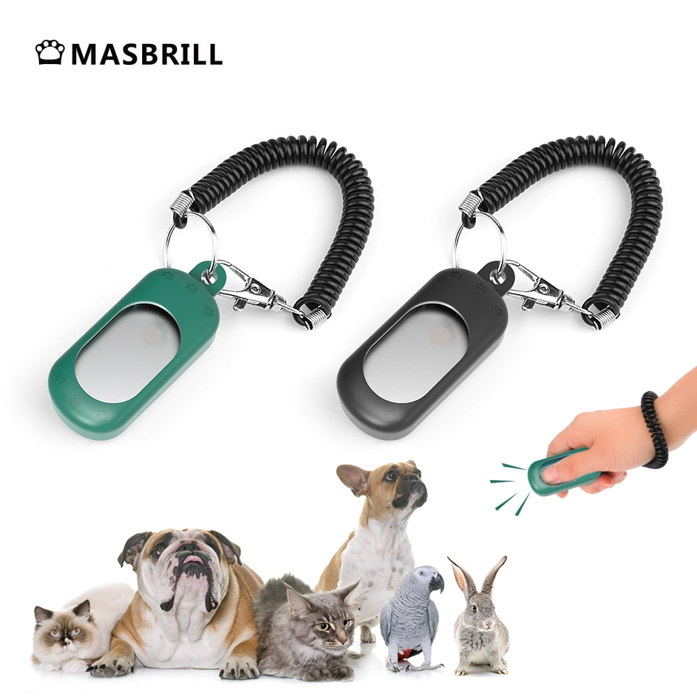 MASBRILL Dog Training Clicker with Wrist Strap, 2 Pack, Lightweight ...