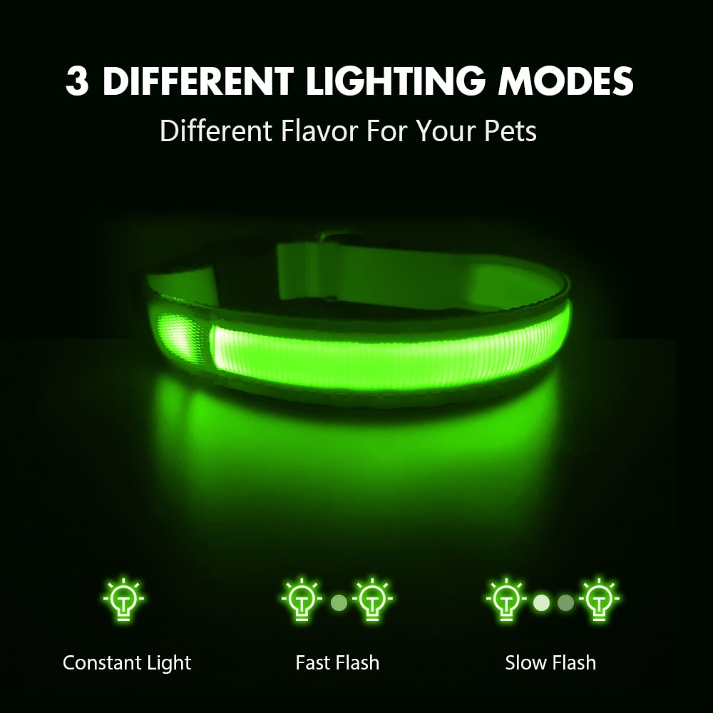 MASBRILL LED Dog Collar, Waterproof, Rechargeable, Adjustable, Night ...