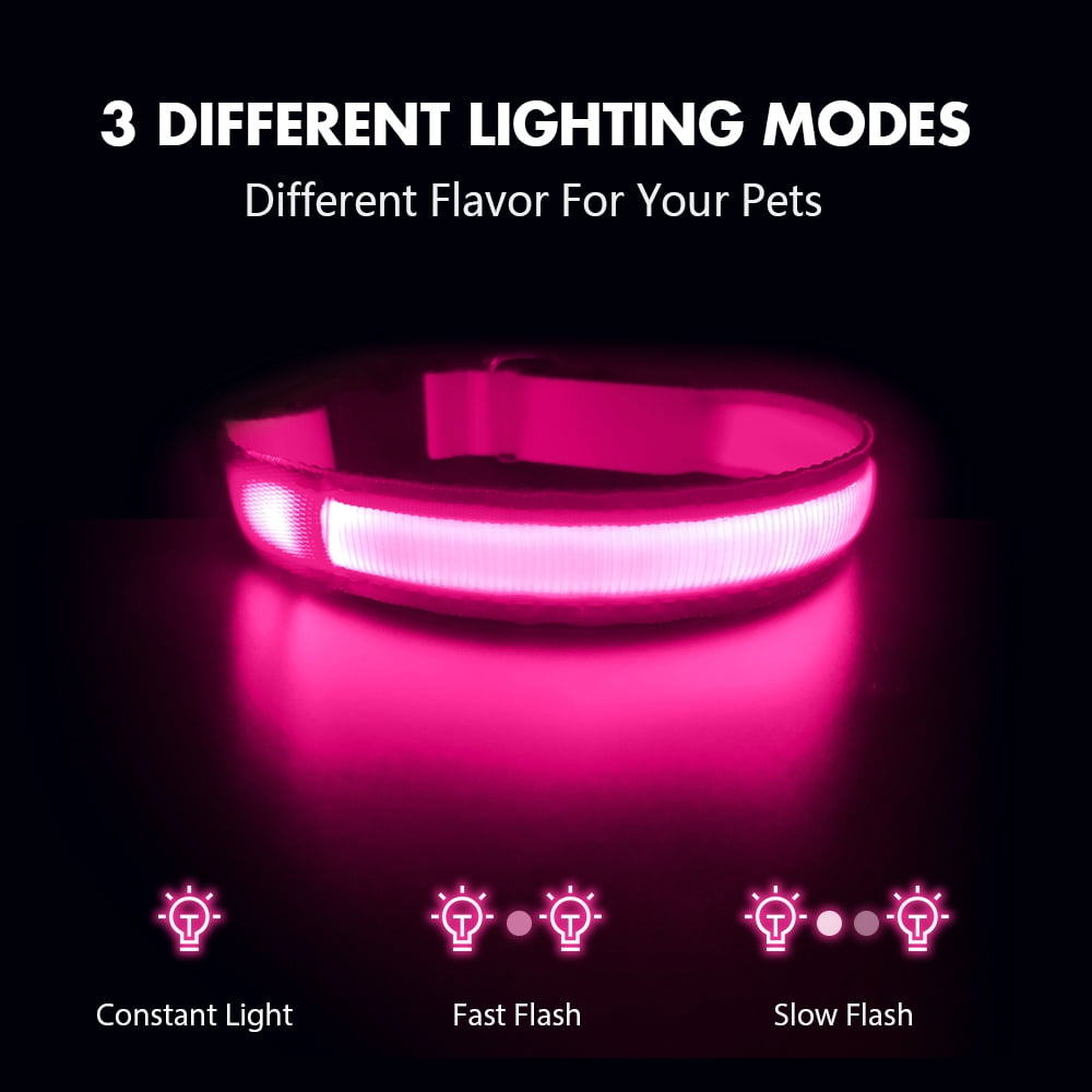 MASBRILL LED Dog Collar, Blinking Light, Waterproof, Rechargeable ...