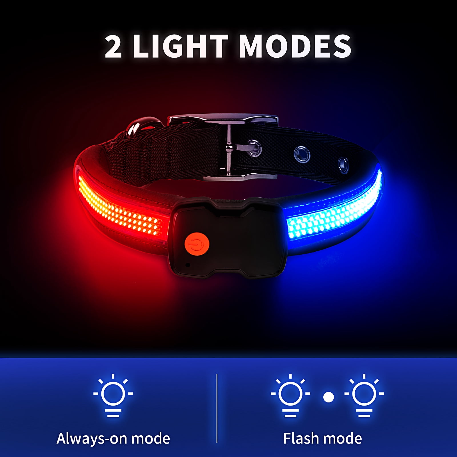 MASBRILL LED Light Up Dog Collar - 1,000 Feet of Visibility - Brightest ...