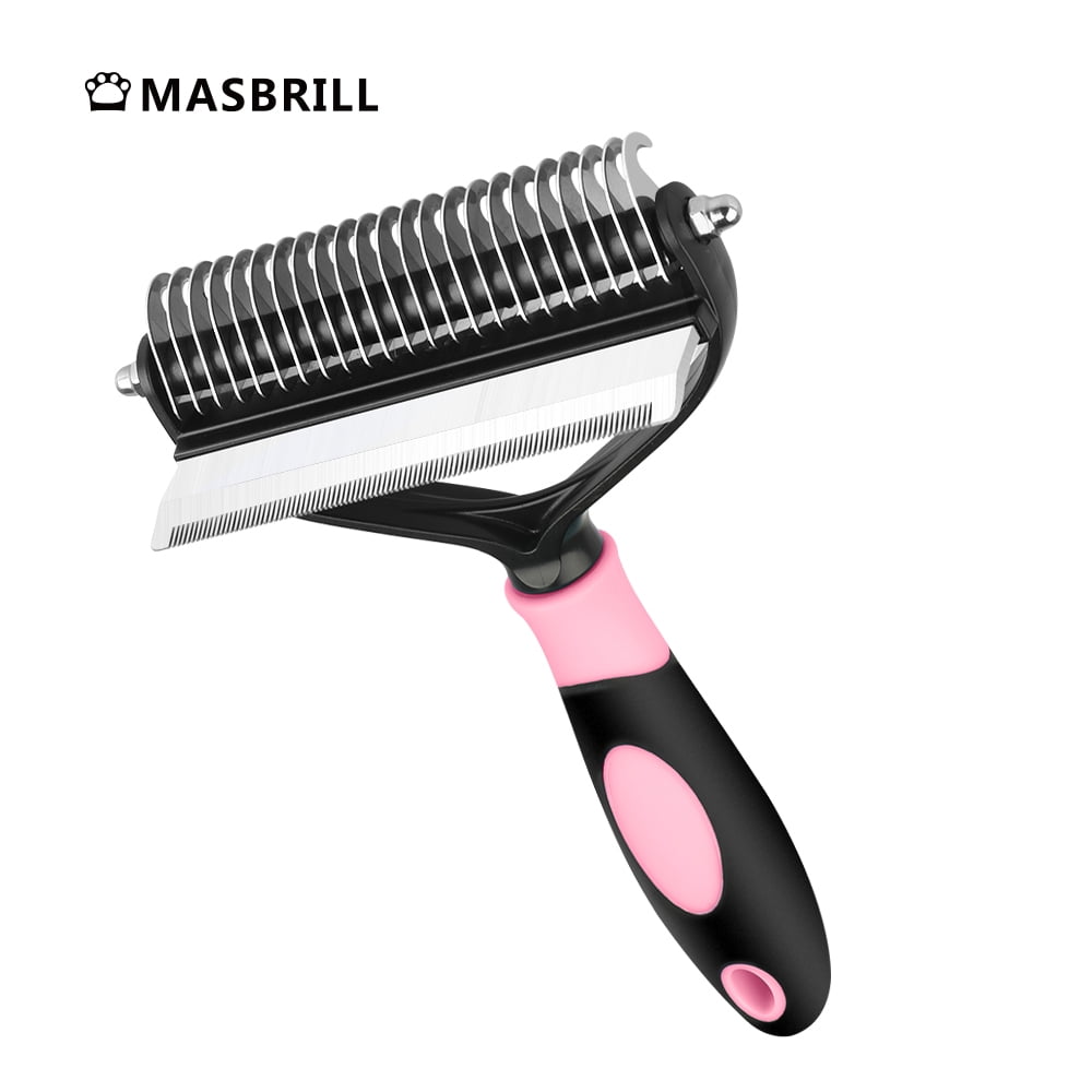 MASBRILL 2 in 1 Pet Grooming & Undercoat Rake, Deshedding Tool for Dogs ...