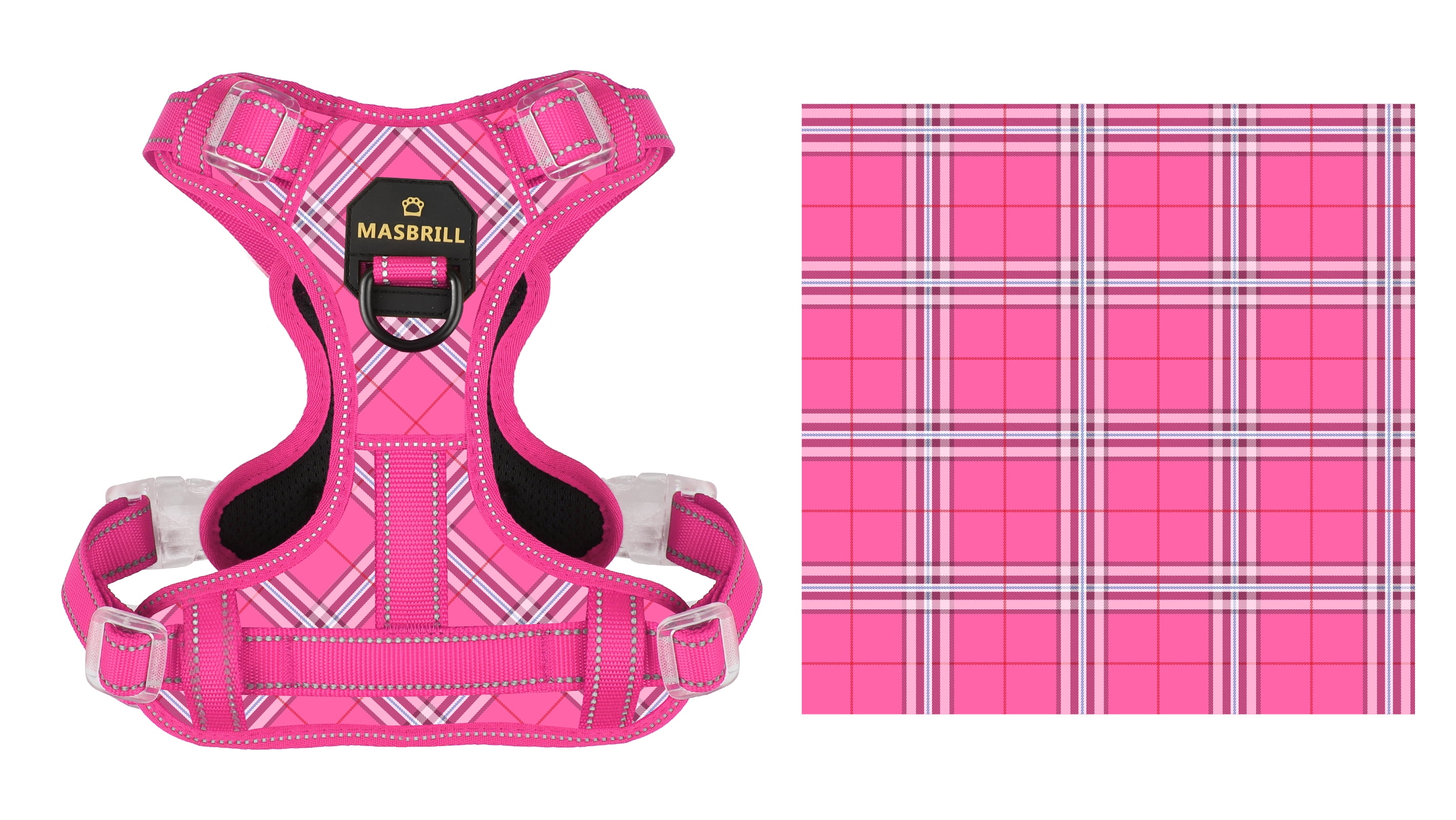 MASBRILL No Pull Dog Harness Reflective Dog Vest Harness with Handle ...