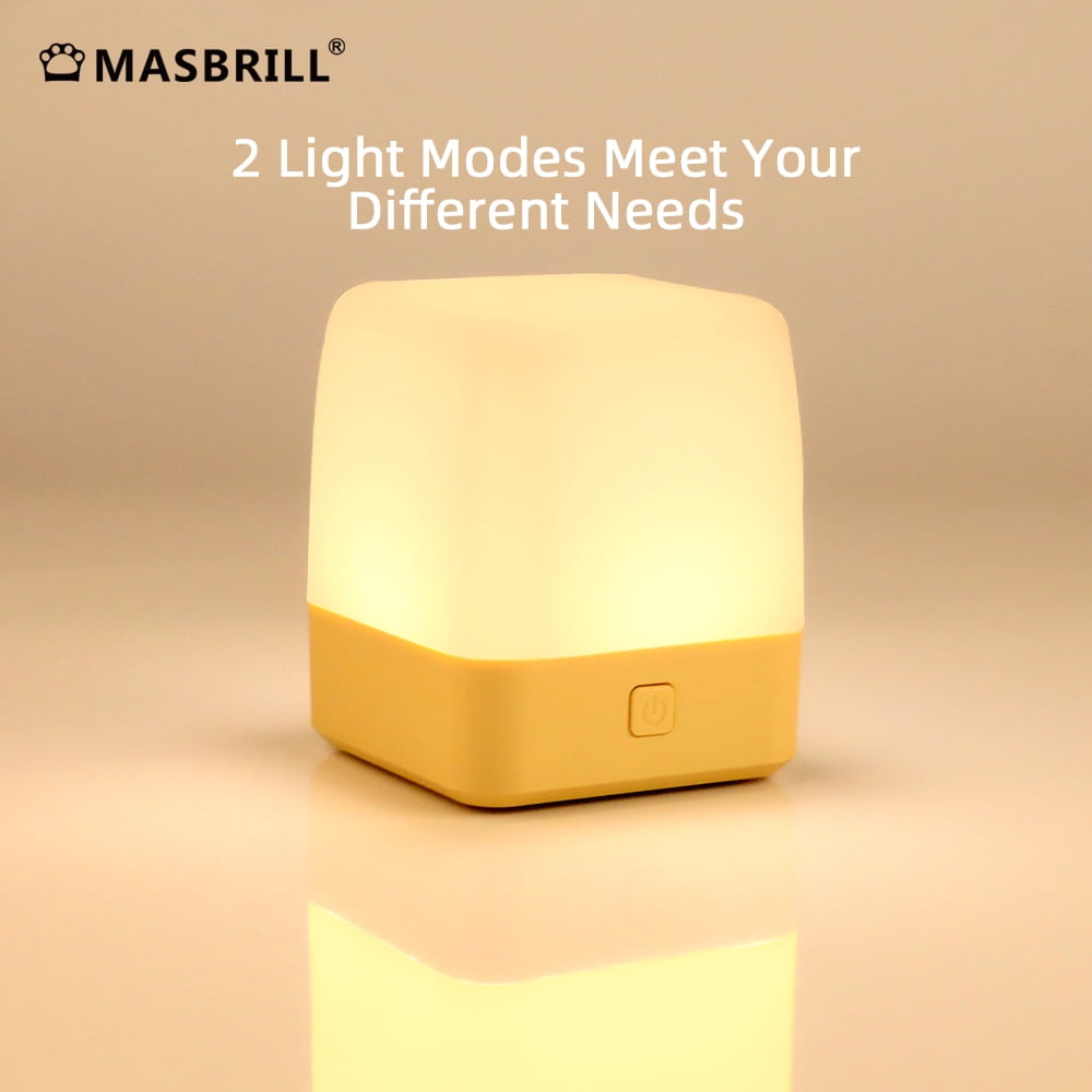 MASBRILL LED Touch Sensor Lamp, Dimmable USB Rechargeable Bedside Mini ...
