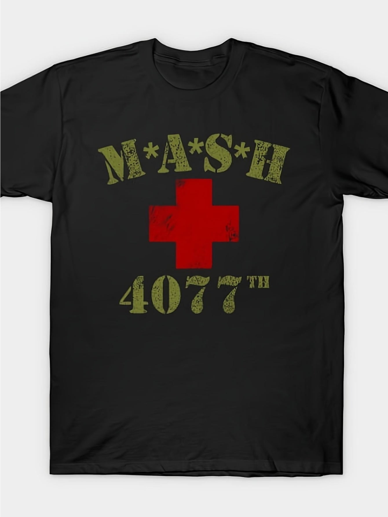 MASH 4077 Retro T-Shirt =Trendy Loose Design Anime Print Pure Cotton ...