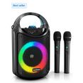 MASINGO Bluetooth Karaoke Machine, PA Portable Speaker, LED Lights, 2 ...