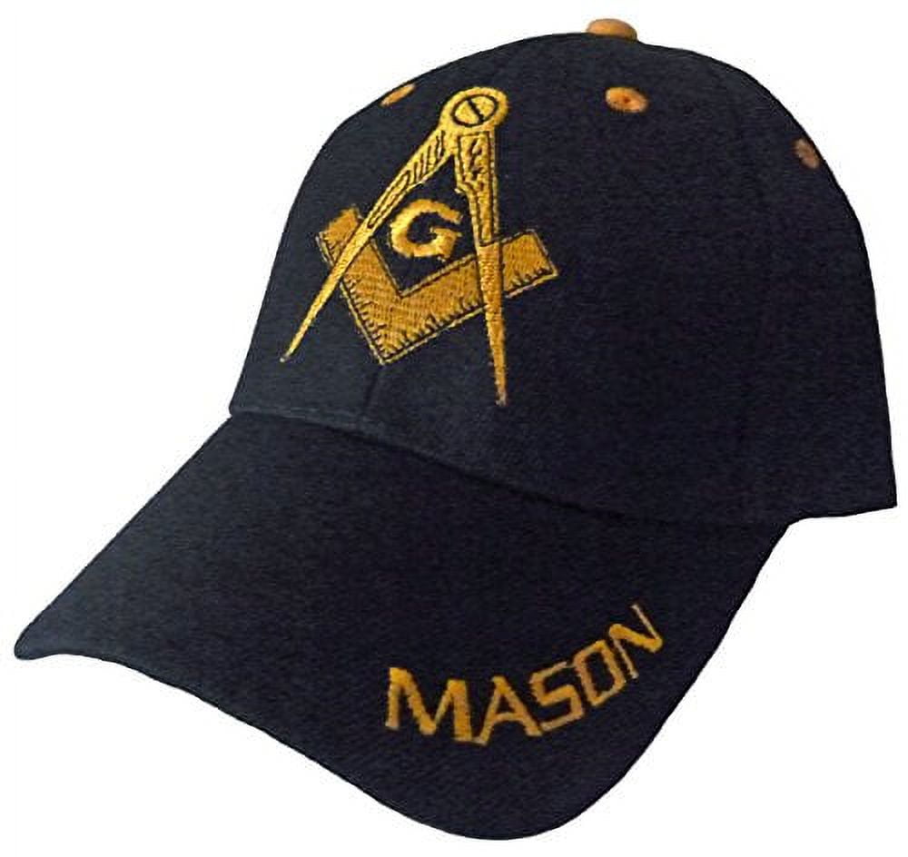 MASON Baseball Cap Freemason Masonic Black Hat Mens Adjustable ...