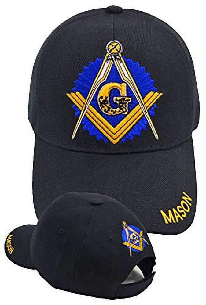 MASON CAP Black Mens Hat Compass and Square Master Emblem - Walmart.com
