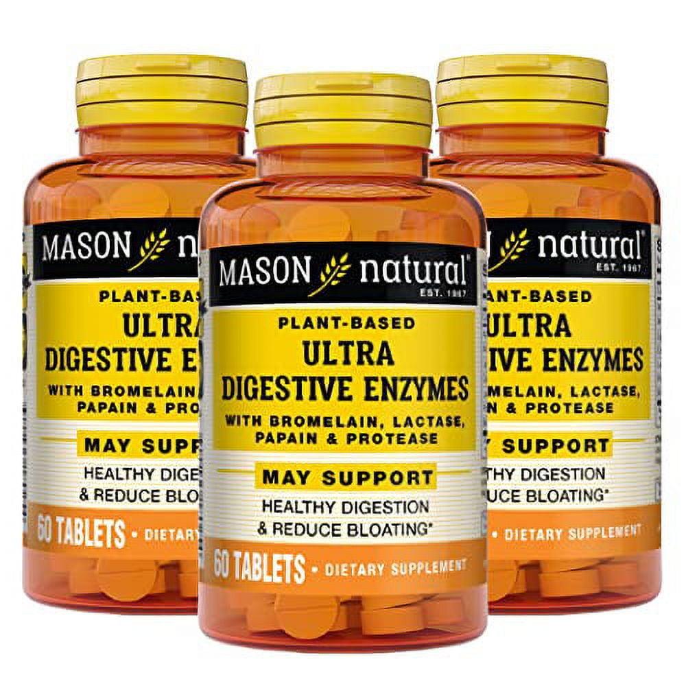 MASON NATURAL Plant Based Ultra Digestive Enzymes with Bromelain ...