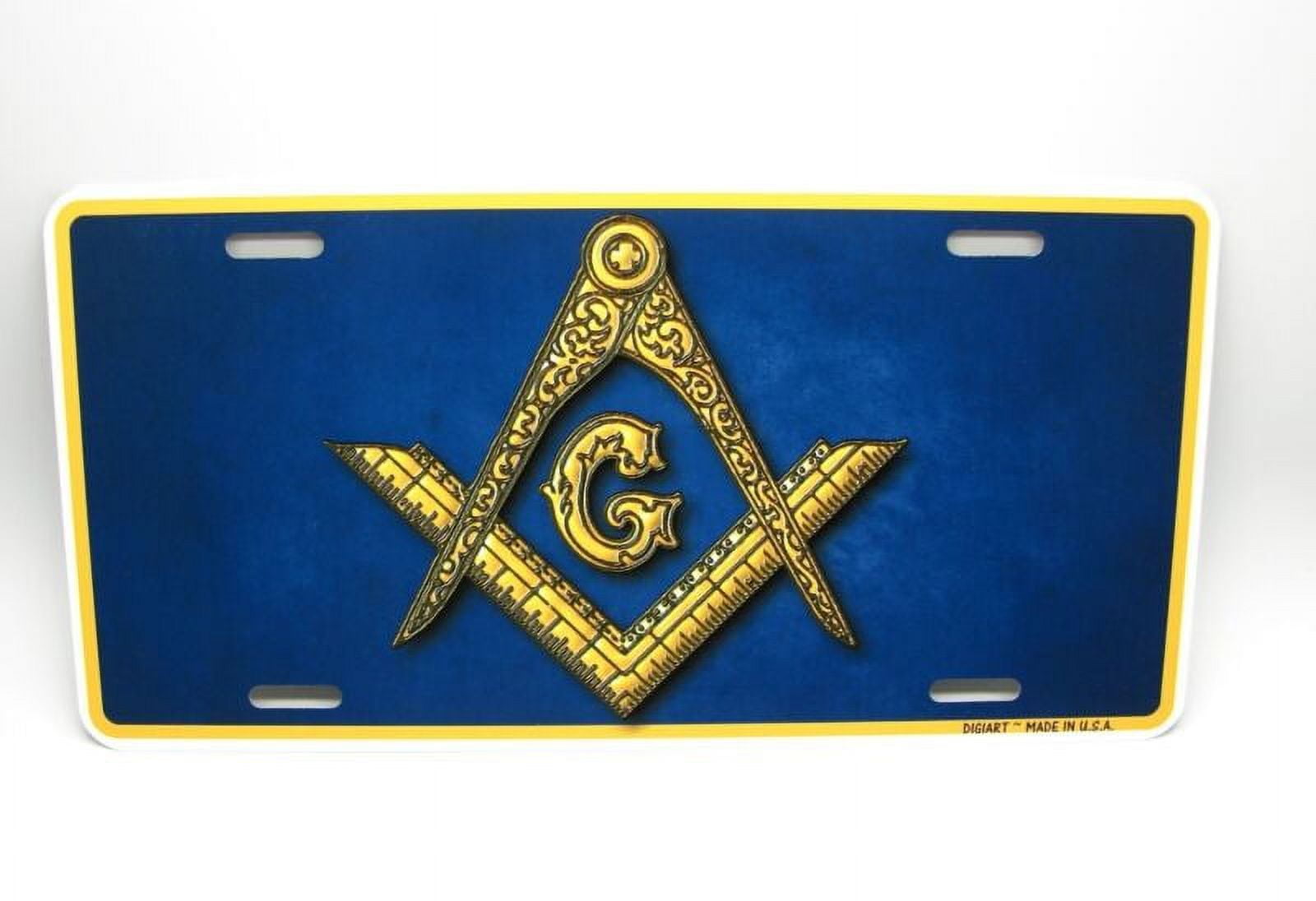 MASONIC FREEMASON METAL CAR LICENSE PLATE AUTOTAG. MASON LOGO CAR ...