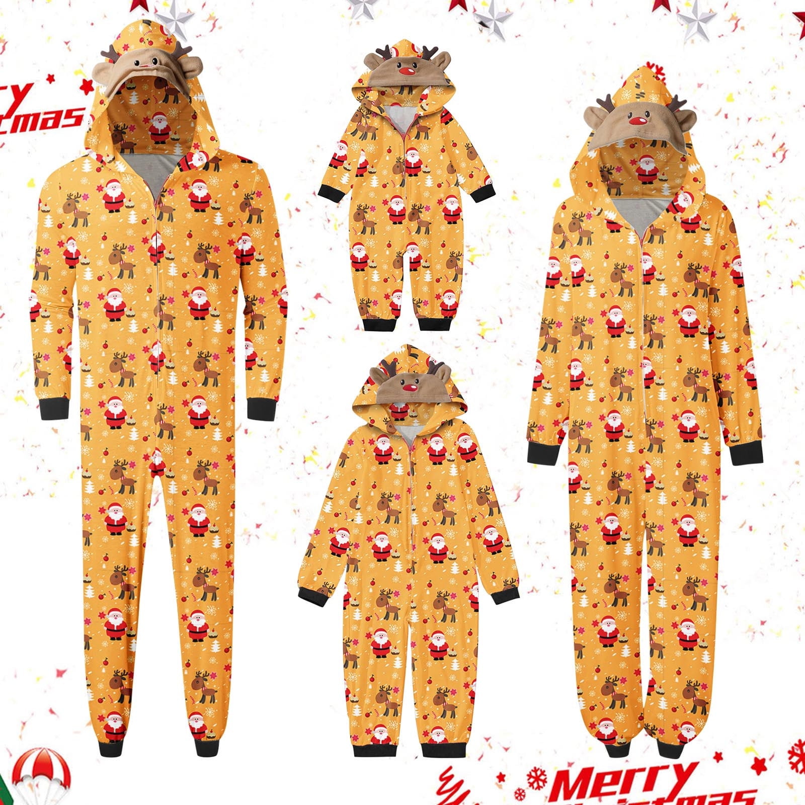 MASRIN Santa Claus Elk Pjs, Christmas Pajamas for Family Pjs Matching ...