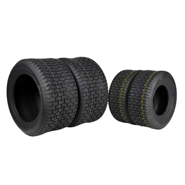 MASSFX Lawn & Garden Tractor Mower Tires Set (4 Pack), 16x6.5-8 (Front), 22x9.5-12 (Rear), 4 Ply ...