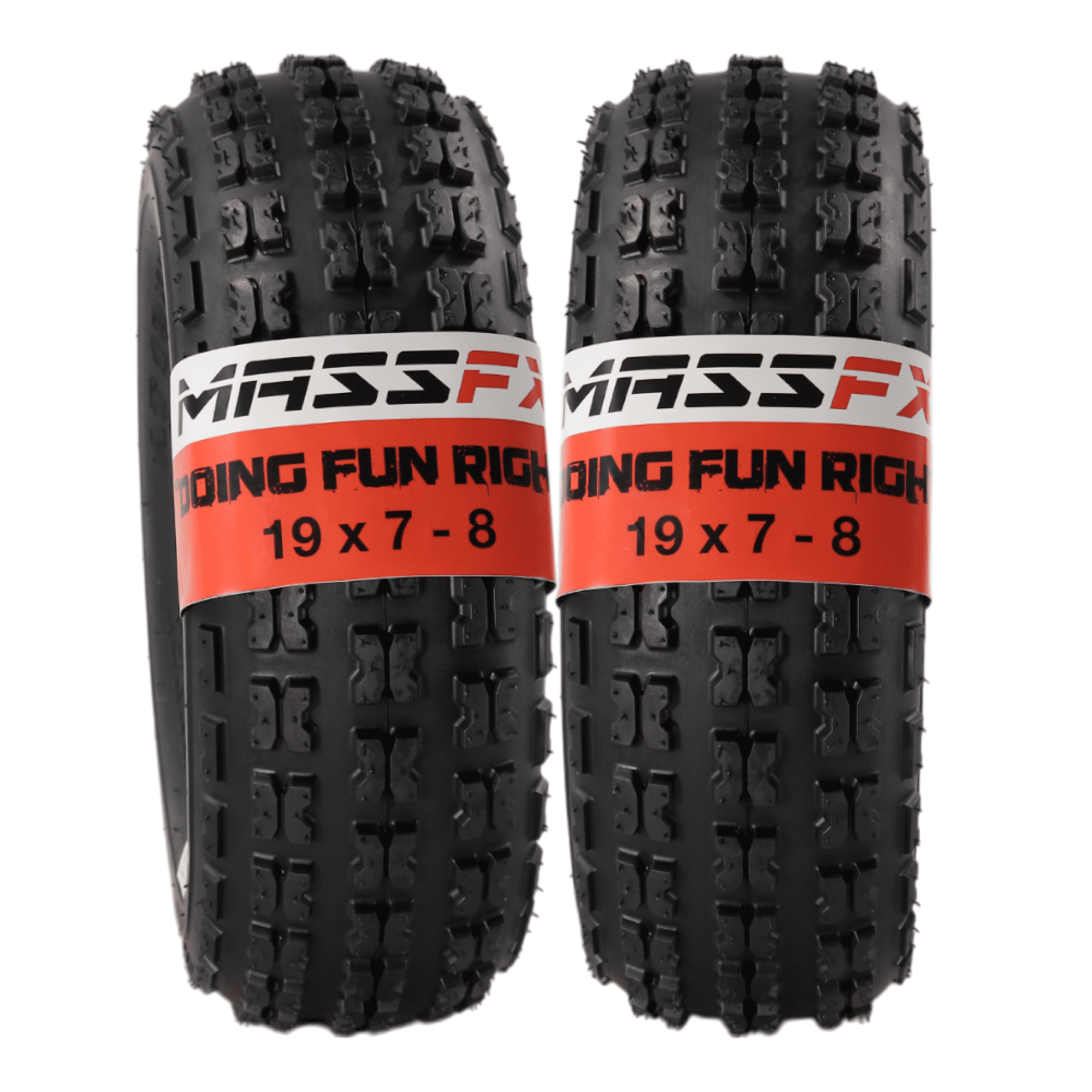 MASSFX Go Kart ATV 19x7-8 Front Tires - 2 Pack - Durable 4 Ply with 1/4 ...