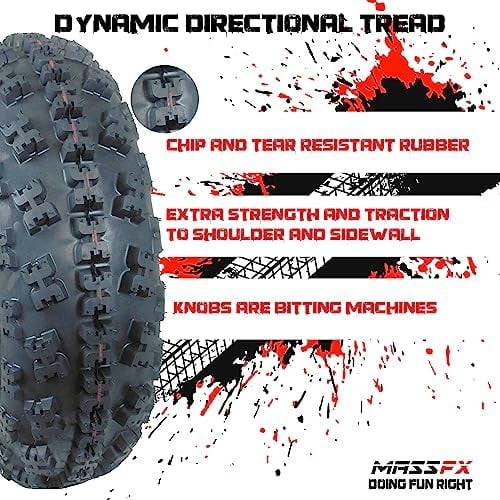 MASSFX 19x7-8 Tire for Sport Quad All-Terrain (ATV), Utility-Task (UTV ...